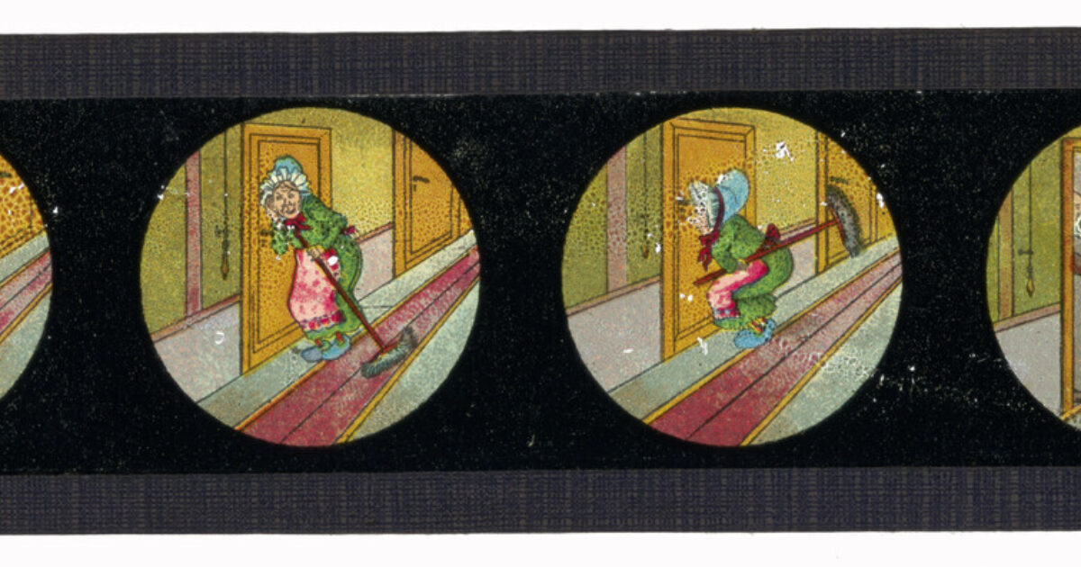 Tot in detail | Vier afbeeldingen over een luistervinkende poetsvrouw